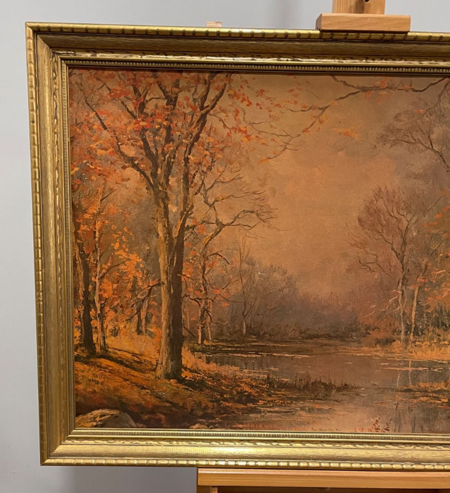 Robert Wood Signed Autumn Painting October Morn on Board Framed 1956 | eBay