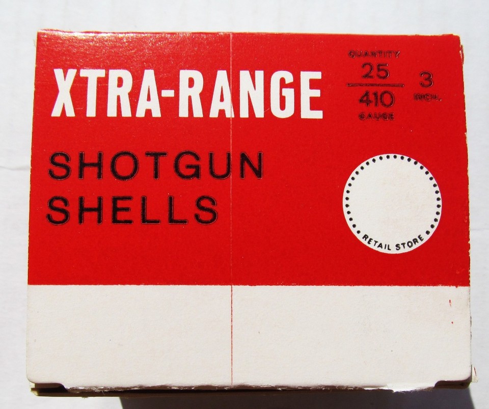 Sears Xtra-Range .410 Shotgun Shell Box, 3 Inch Shells, Made 1963 ...