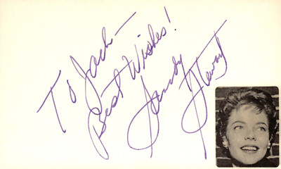 Sandy Stewart Signed Auto 3x5 Index Card Go, Johnny Go | eBay