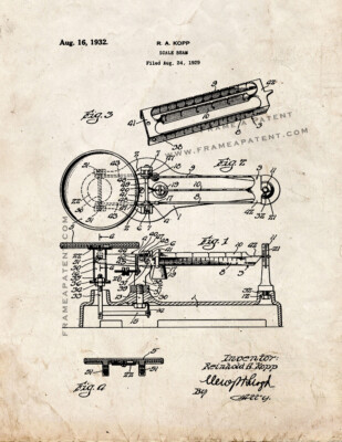 Scale Beam Patent Print Old Look | eBay