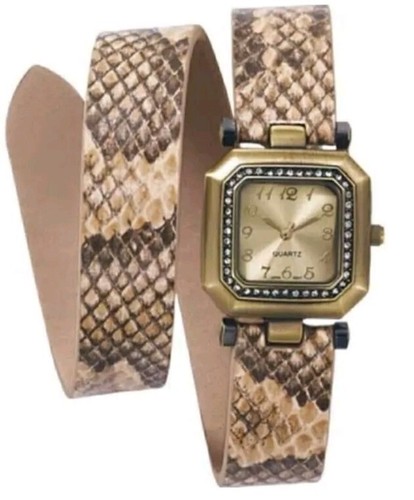 Snake Skin Wrap Strap Gold Bronze Watch- New - Fast Shipping | eBay