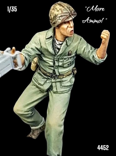 •1/35 Resin Figure US Soldier Firing M2 MG from Tank & Yelling Model ...