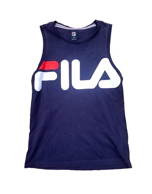 Fila Navy Blue Logo Singlet Retro Y2K - Size XS | eBay