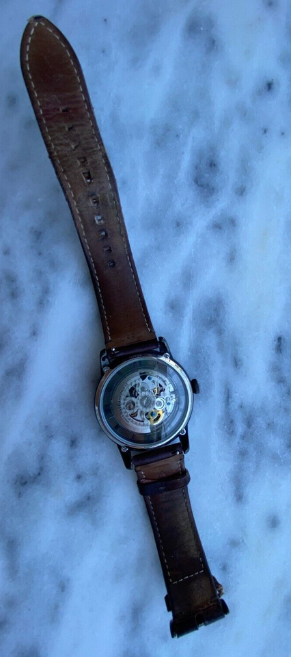 Fossil Townsman Watch Automatic Skeleton Dial ME3098 Brown Mens 44mm | eBay