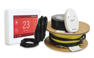 Thermoscreed 11.8-14.4m² 144.0lm Under Floor Heating Kit + Dual Thermo ...