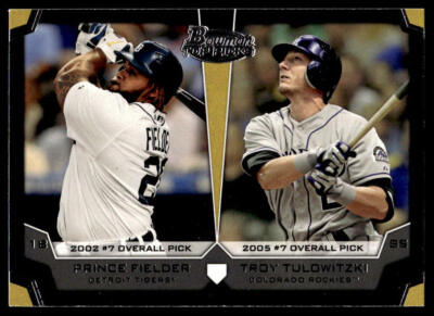 2012 Bowman Draft Prince Fielder / Troy Tulowitzki #TP-FT Dual Top 10 ...