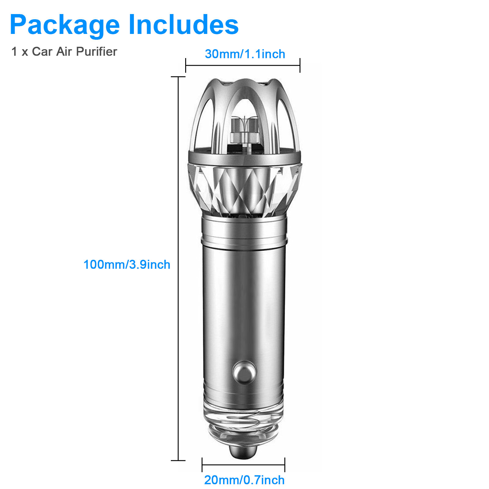 2-in-1 Car Air Purifier Dual Ionic Fresh Oxygen Bar Ozone Ionizer Odors ...