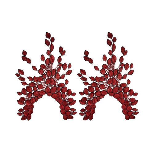 2 Pcs Rouge Autocollants Colorés Accessoires Rouges Patchs Brodés | eBay