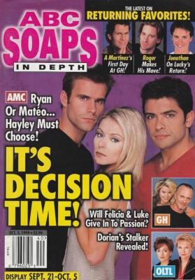 ABC Soaps In Depth Oct 5, 1999 KELLY RIPA-MARK CONSUELOS-SARAH BROWN-C ...
