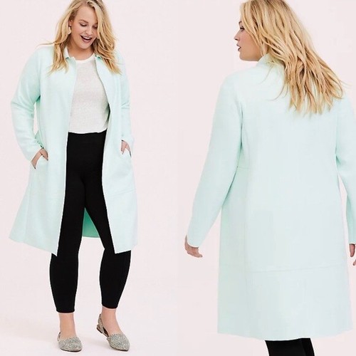NWT Torrid Mint Green Faux Suede Longline Jacket Size 0 (Large) | eBay