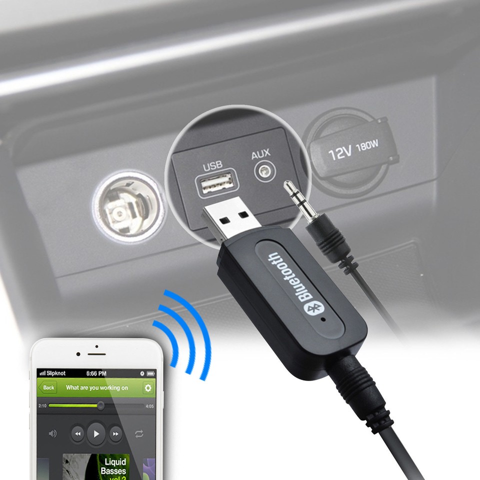 Wireless Bluetooth 3.5mm Audio USB Receiver Adapter Music Dongle AUX ...