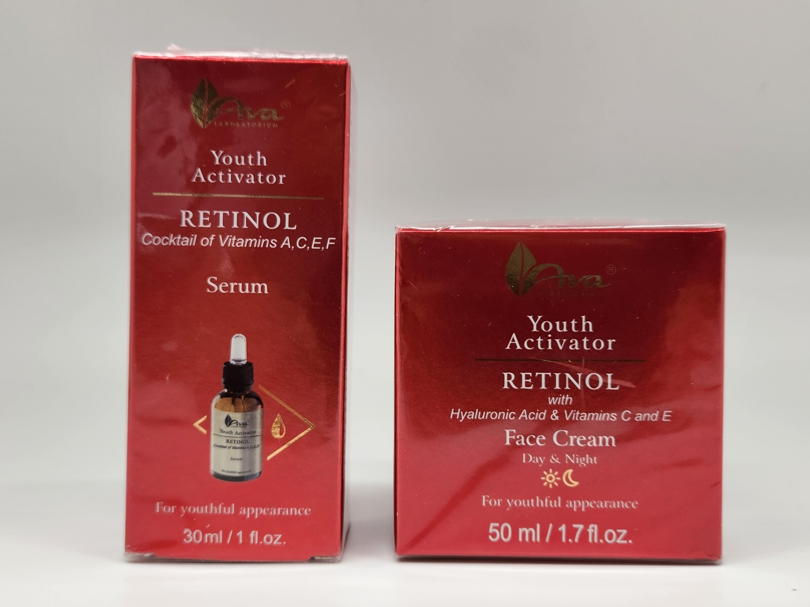 AVA LAB 2Pc Cream & Serum Youth Activator Retinol + Hyaluronic ...