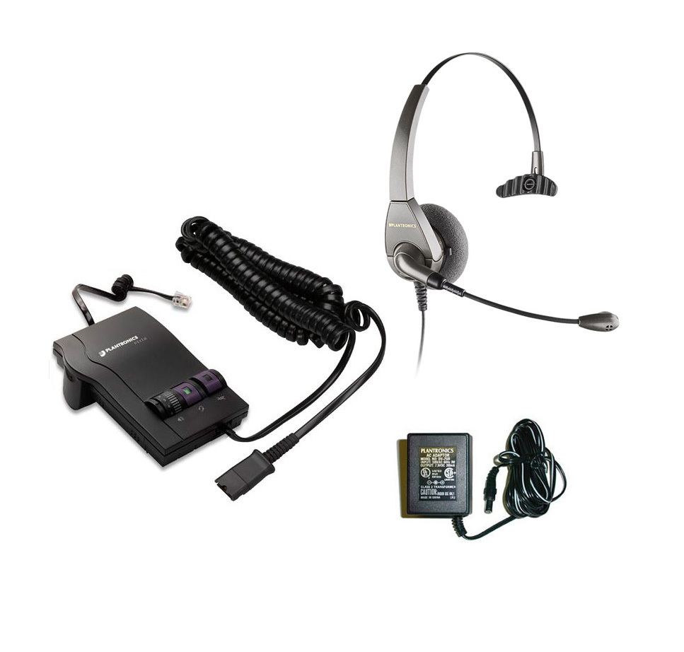 Plantronics Combo M12 Amplifier + H91N Noise-Canceling Headset + AC ...