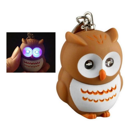 LED OWL KEYCHAIN with Light and Sound Bird Animal Hooting Noise Key ...
