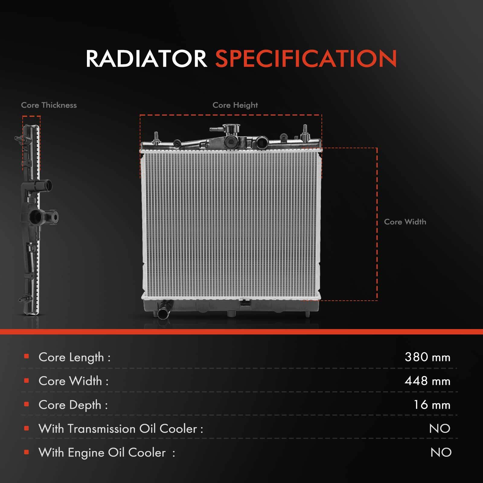 A-Premium Coolant Radiator for Nissan Micra III K12 2003-2010 1.2 1.4 ...