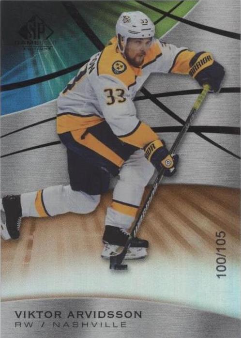 2019-20 Upper Deck SP Game Used - Viktor Arvidsson #75 Orange Rainbow ...