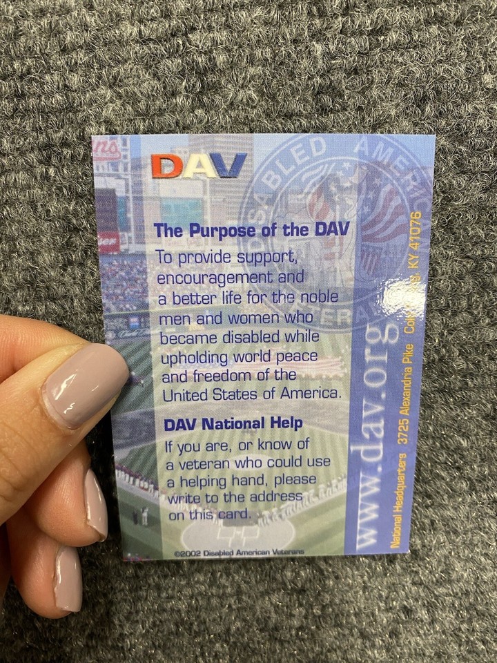 Disabled American Veterans DAV 2002 Limited Edition Baseball Trading ...