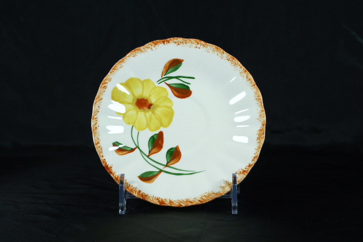 BLUE RIDGE POTTERY COUNTRY ROAD YELLOW FLOWER-3 SOUP, 1 BERRY, 1 SAUCER ...