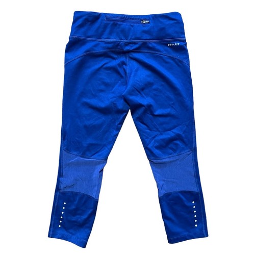 NIKE Dri Fit Power Capri Running Tights in Blue WOMEN'S XS Low rise Zip ...