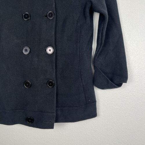 Talbots Womens Knit Double Breasted Sweater Jacket Black Sz S | eBay