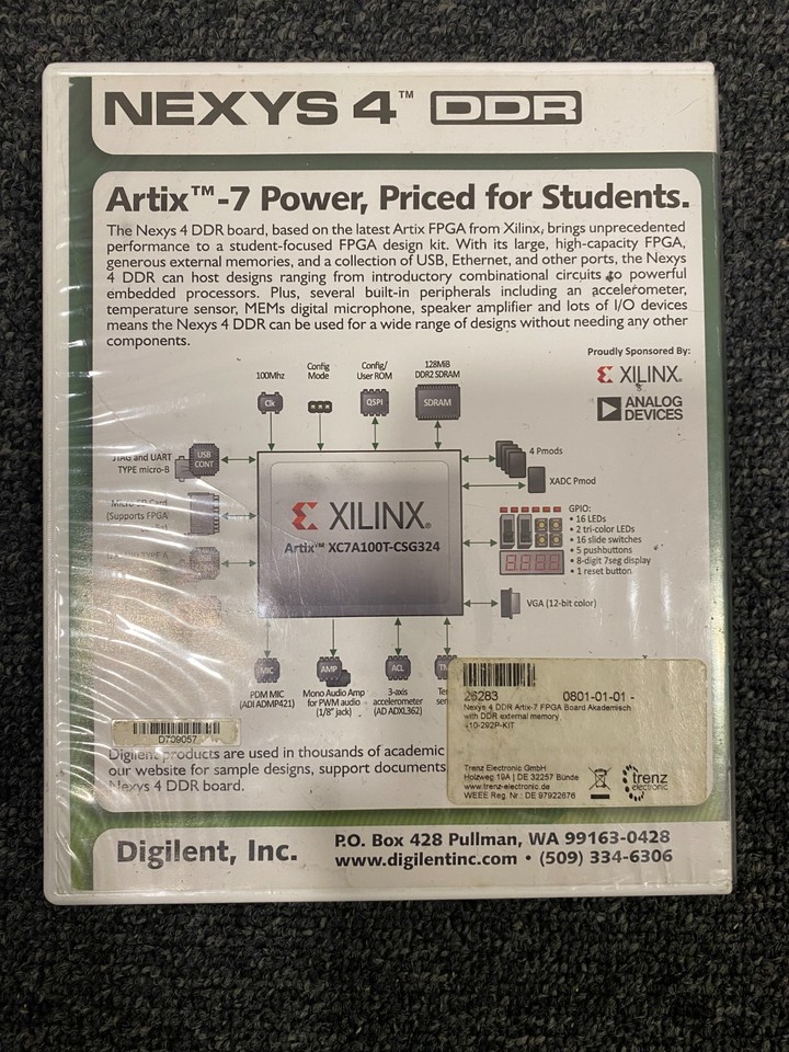 Digilent Nexys 4 DDR FPGA Board – Artix-7 – Fully Tested – USB Cable ...
