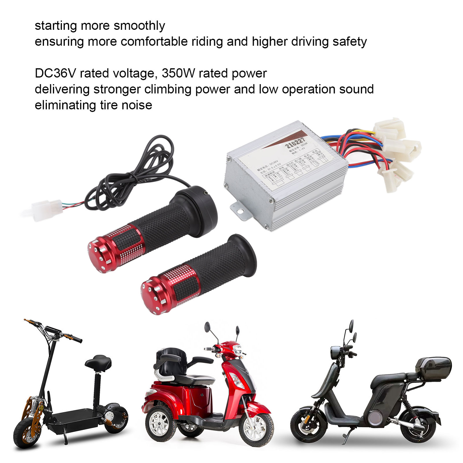 DC36V 350W Brushed Motor Speed Controller With Red Grips Set For ...