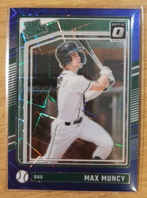 2024 DONRUSS OPTIC BLUE VELOCITY MAX MUNCY RATED PROSPECT #183 OAKLAND ...