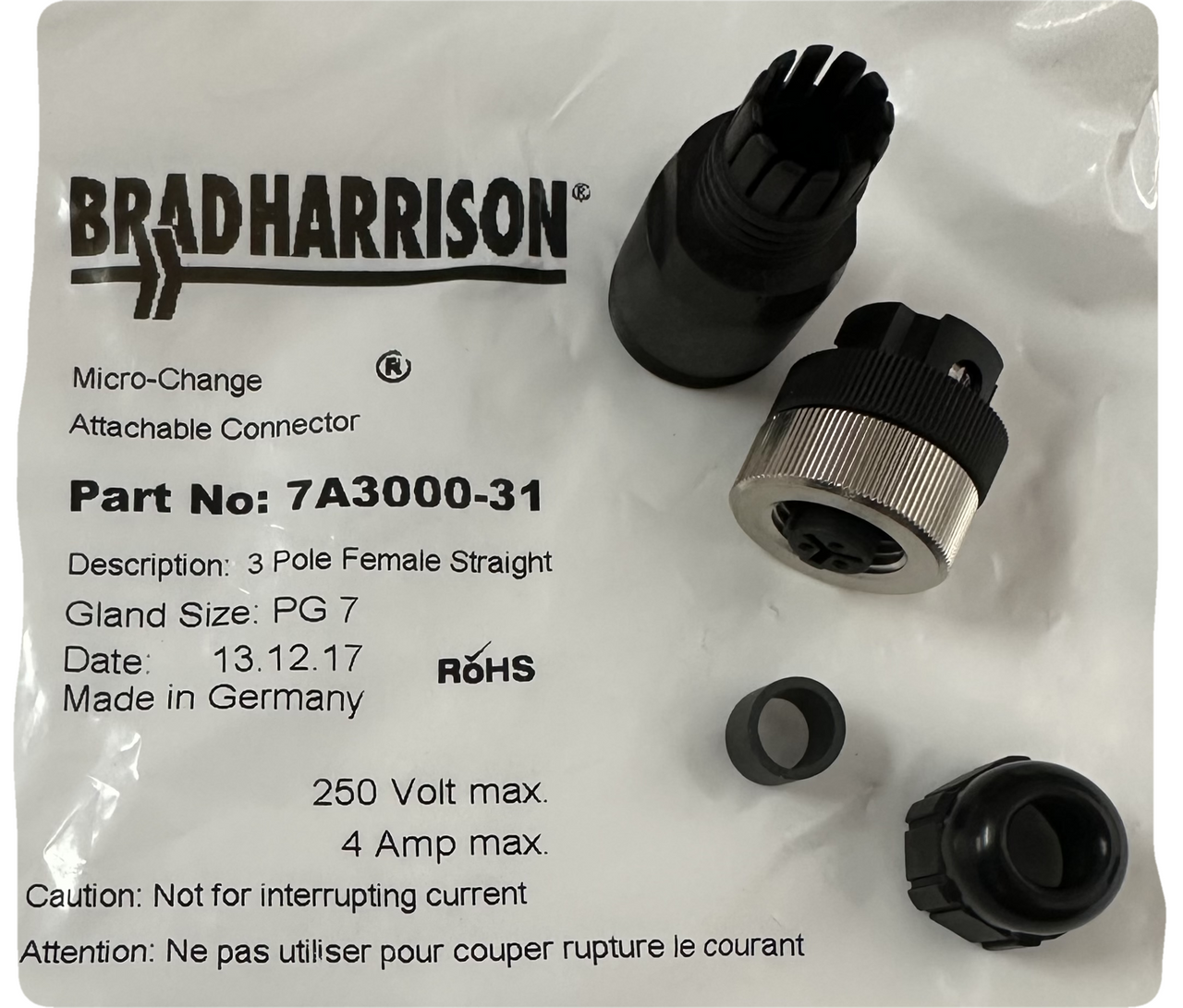 1200750014 Connector Plug Female 3 Position Circular Sockets Screw ...