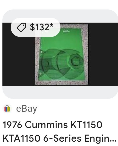 3 Piece Lot ORGINAL Cummins Diesel Engine Series KT(A)-1150 shop manual ...