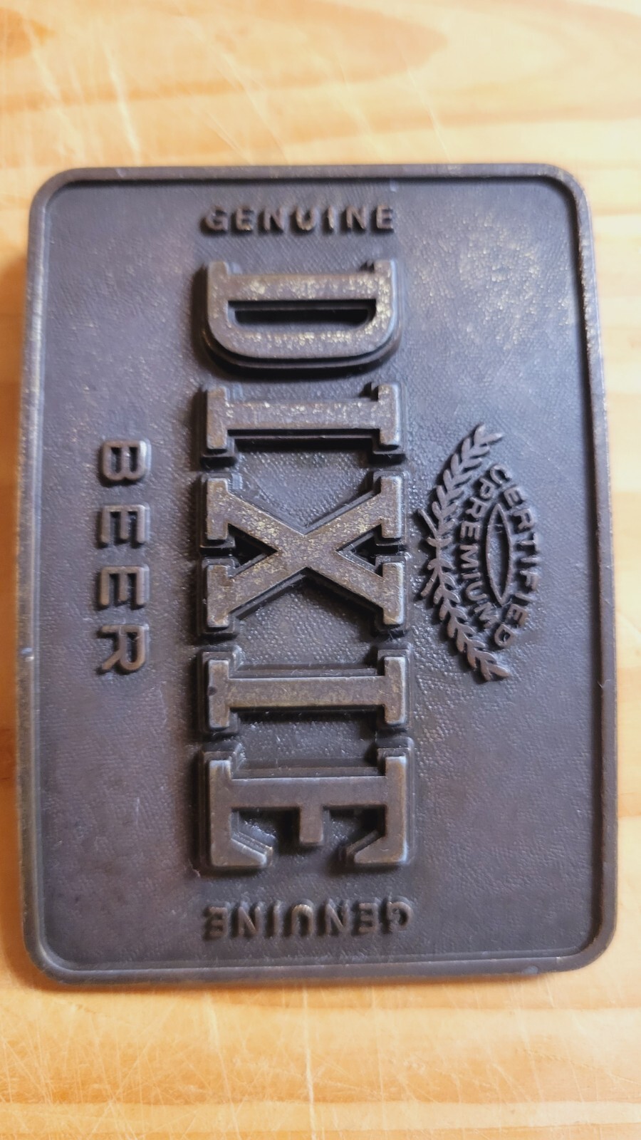 Vintage Dixie Beer Brass/Bronze? Belt Buckle - Gem