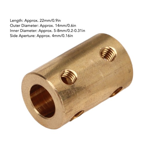 5 Pcs Shaft Coupling 22mm Length 14mm OD 5 To 8mm ID Bore Rigid Coupler ...