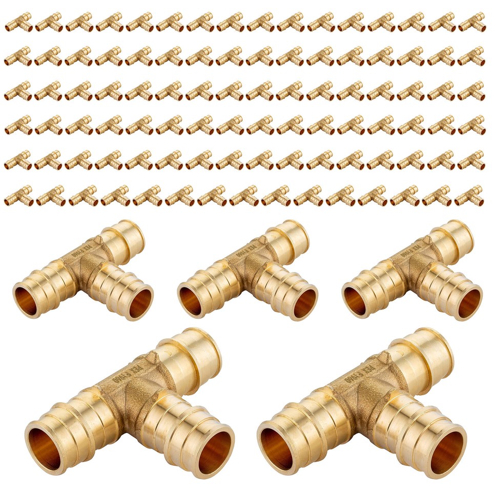 EFIELD 5 To 100 Packs Pex A Expansion Tee 3/4"x3/4"x3/4" Brass Fittings ...