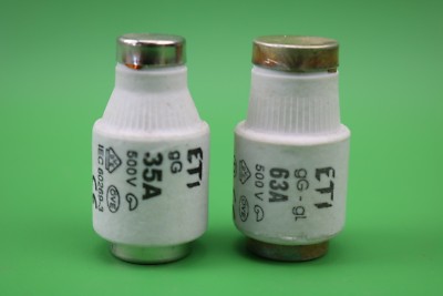 ETI 35A 63A DIII Diazed Fuse 500V AC 400V DC E27 Thread Size gG-gL ...