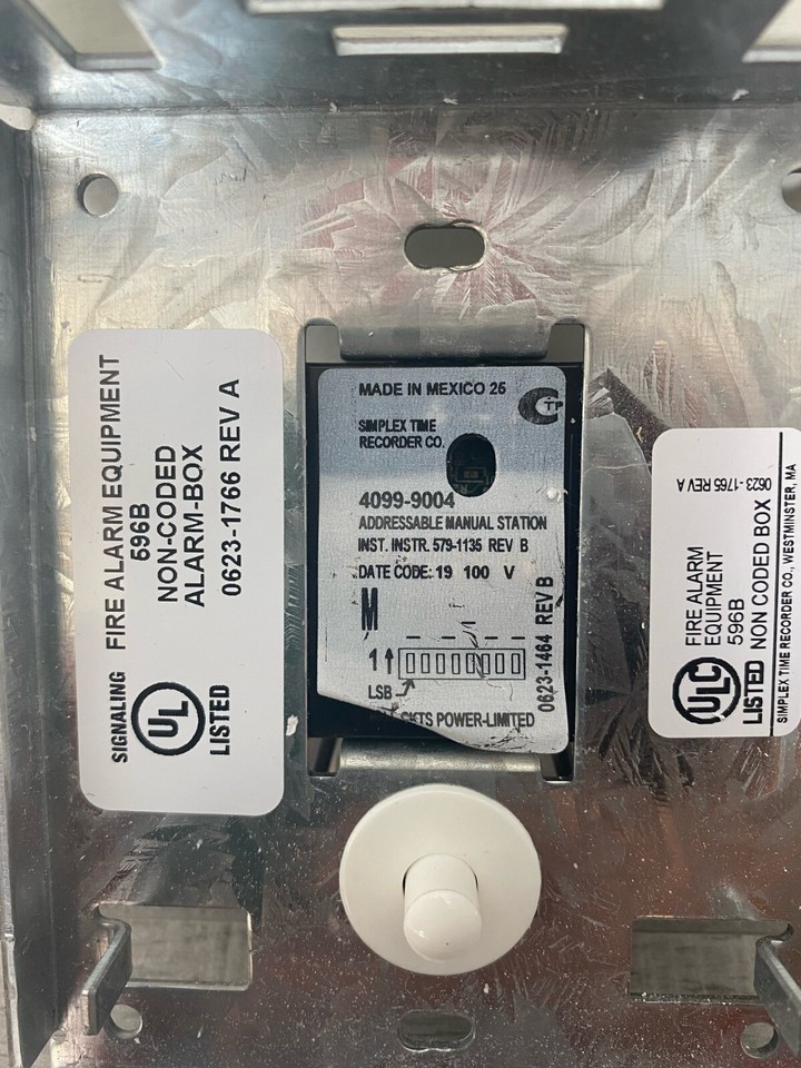 Simplex 596B 4099-9004 Initiating Device Manual Pull Station Red No Key ...