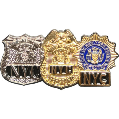 NYPD Officer Sergeant Detective Lapel Pin dual plated 3D top quality ...