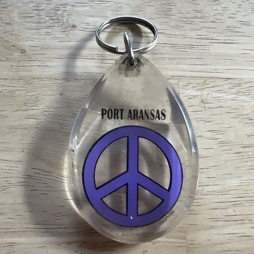 Port Aransas Key Chain Peace Sign Lucite/Acrylic Purple | eBay