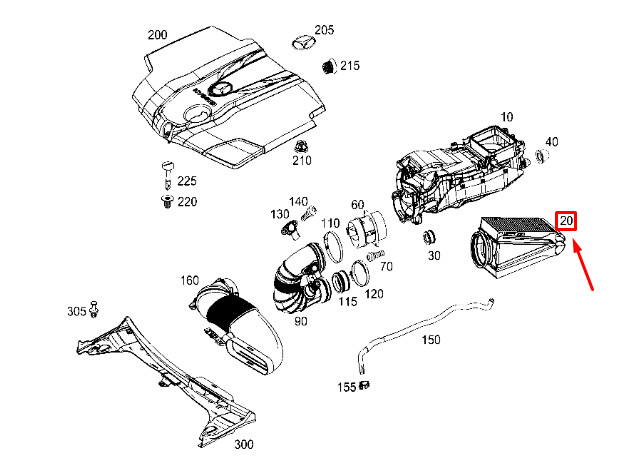 NEW MERCEDES-BENZ C-CLASS W205 AIR FILTER A6510940404 OEM NO DUTY TO 🇺🇸 ...