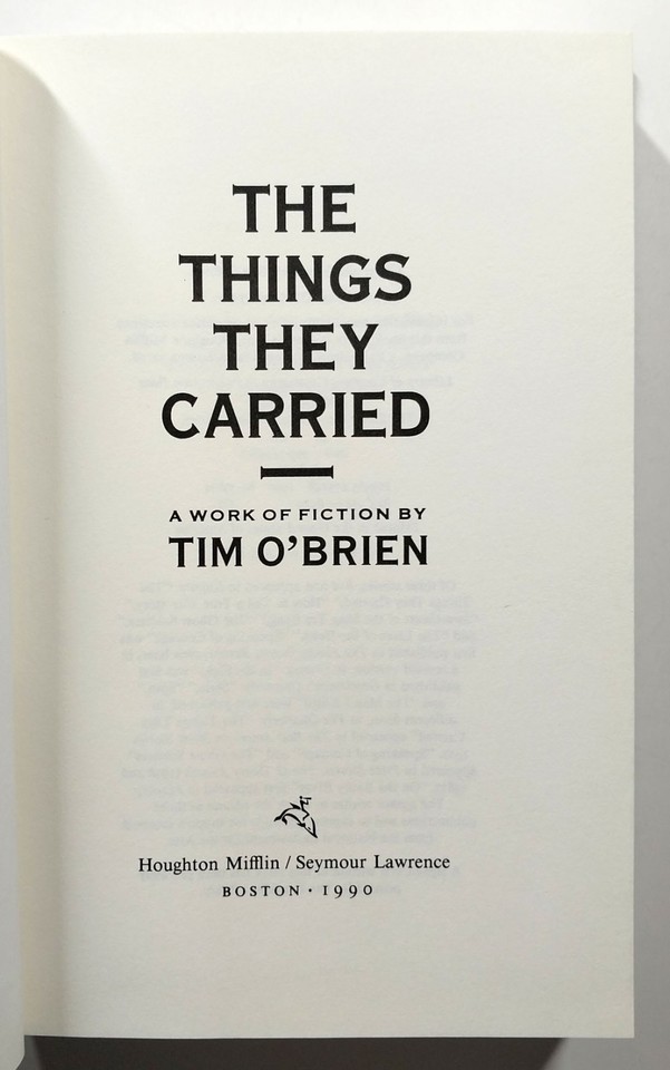 The Things They Carried Tim O'Brien HCDJ 1st Edition 1990 Vietnam War ...