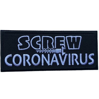 SCREW 2020 PANDEMIC EMBROIDERED 3.75"x1.5" PATCH IRON-ON SEW ON EMBLEM ...