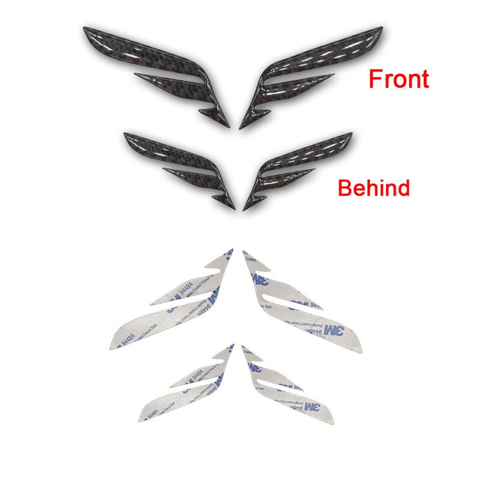 4X Real Carbon Fiber Front Rear Grille Logo Decorative Sticker For ...