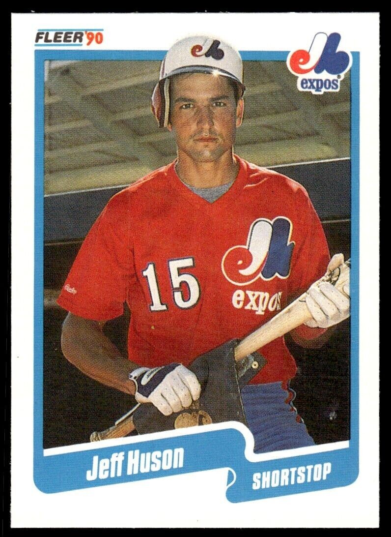 1990 FLEER Baseball Trading Card - JEFF HUSON #350 - Montreal Expos | eBay