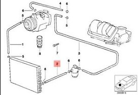 Genuine BMW E39 Condenser Dryer A/c Refrigerant Pressure Hose ...