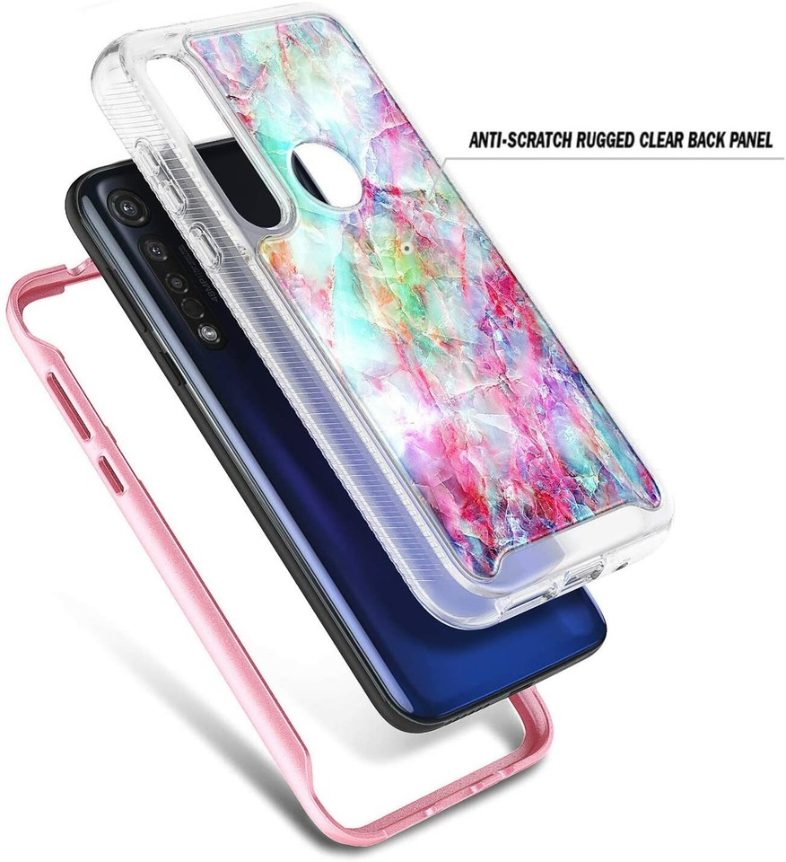 For Motorola Moto G8 Plus Case Full Body Slim Built-In Screen Protector ...