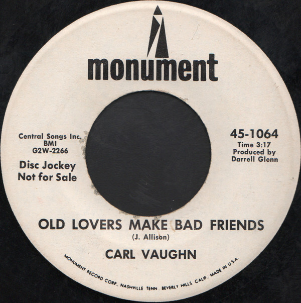 Carl Vaughn - Jimmy Jacob 1968 7", Promo Monument 45-1064 Very Good ...