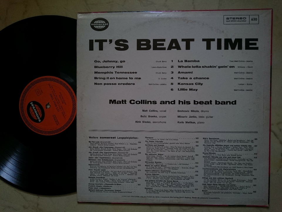 Matt Collins and His Beat Band It's Beat Time *1965 Yugoslavian Rock'n ...
