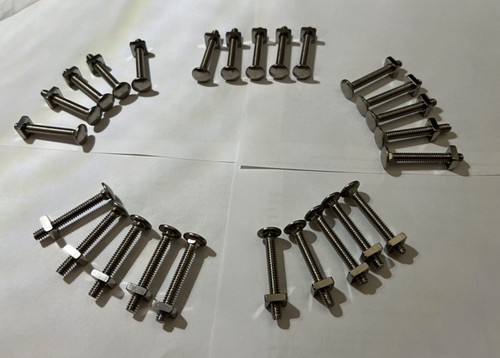 Mills Slot Machine Cabinet Carriage Bolts & Square Nuts 25 Pack No Head ...