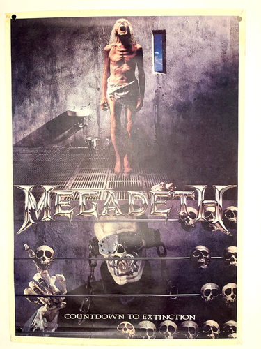 Vintage Megadeth - Countdown To Extinction - 1995 24x34" Vic Rattlehead ...