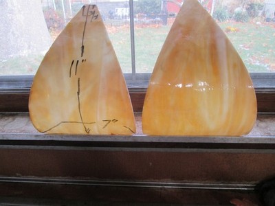 ANTIQUE SLAG GLASS CURVED PANELS FOR PANEL LAMP SHADE REPLACEMENT | eBay