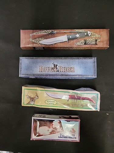 Lot Of 3 Knives And 1 Sheath. Rough Rider, Whitetail, Sharps Cutlery | eBay
