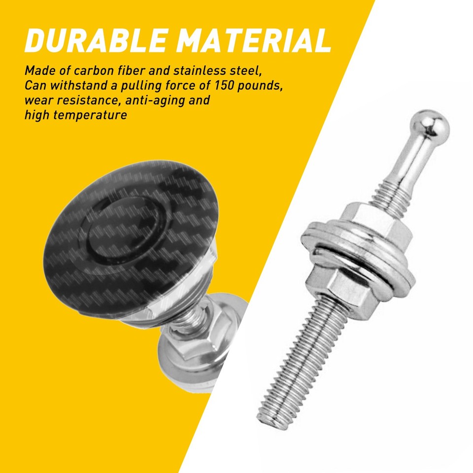 Carbon Fiber Push Button Quick Release Hood Bonnet Pins Lock Clip Car ...